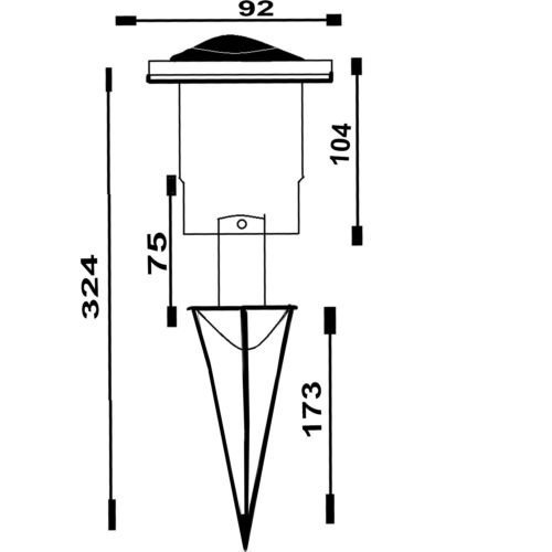 GU10 Outdoor Garden Spike Ground Mount or Wall Light IP65 Matt Black 2 ...