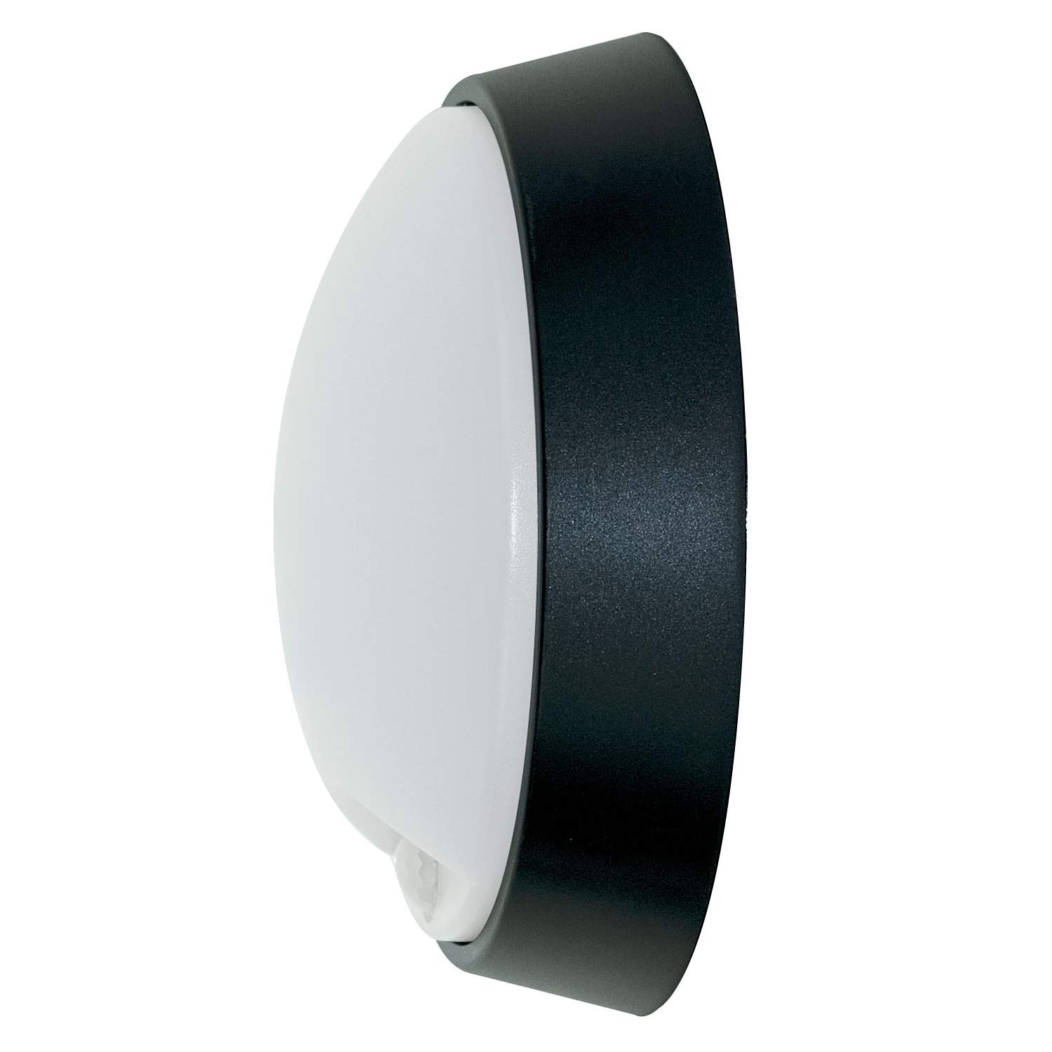 Luceco Eco Round Bulkhead LED Lighting with PIR Motion Sensor, Black ...