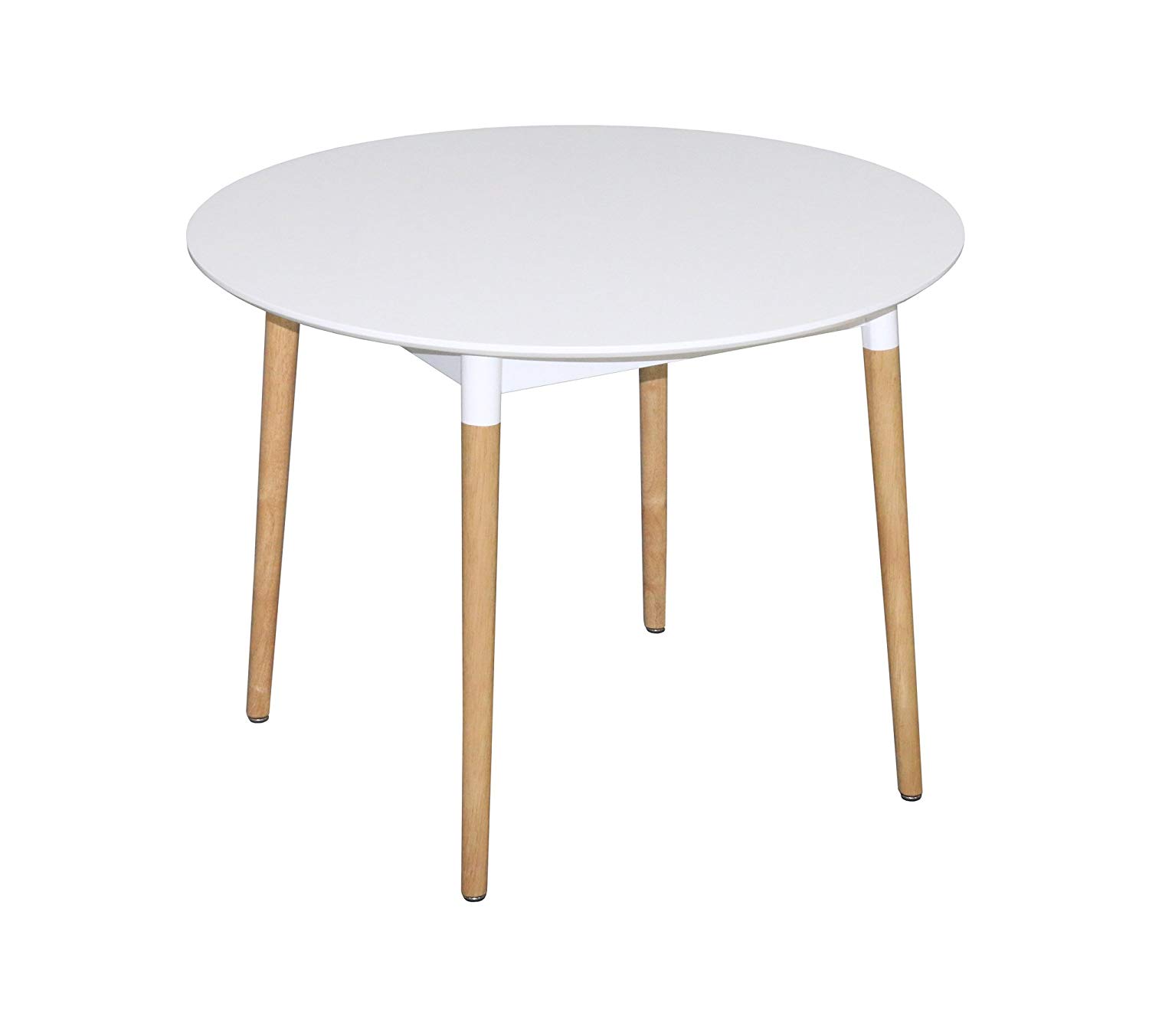 ASPECT Lena Round Dining Table, Wood White, 90 x 90 x 75 cm – BigaMart