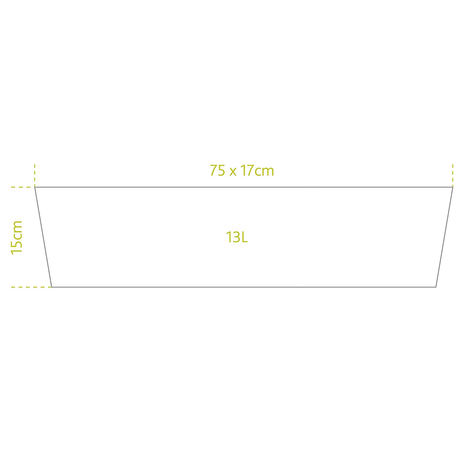 Emsa 506708 BALCONE Window Box 75 x 17 x 15 cm, anthracite - BigaMart