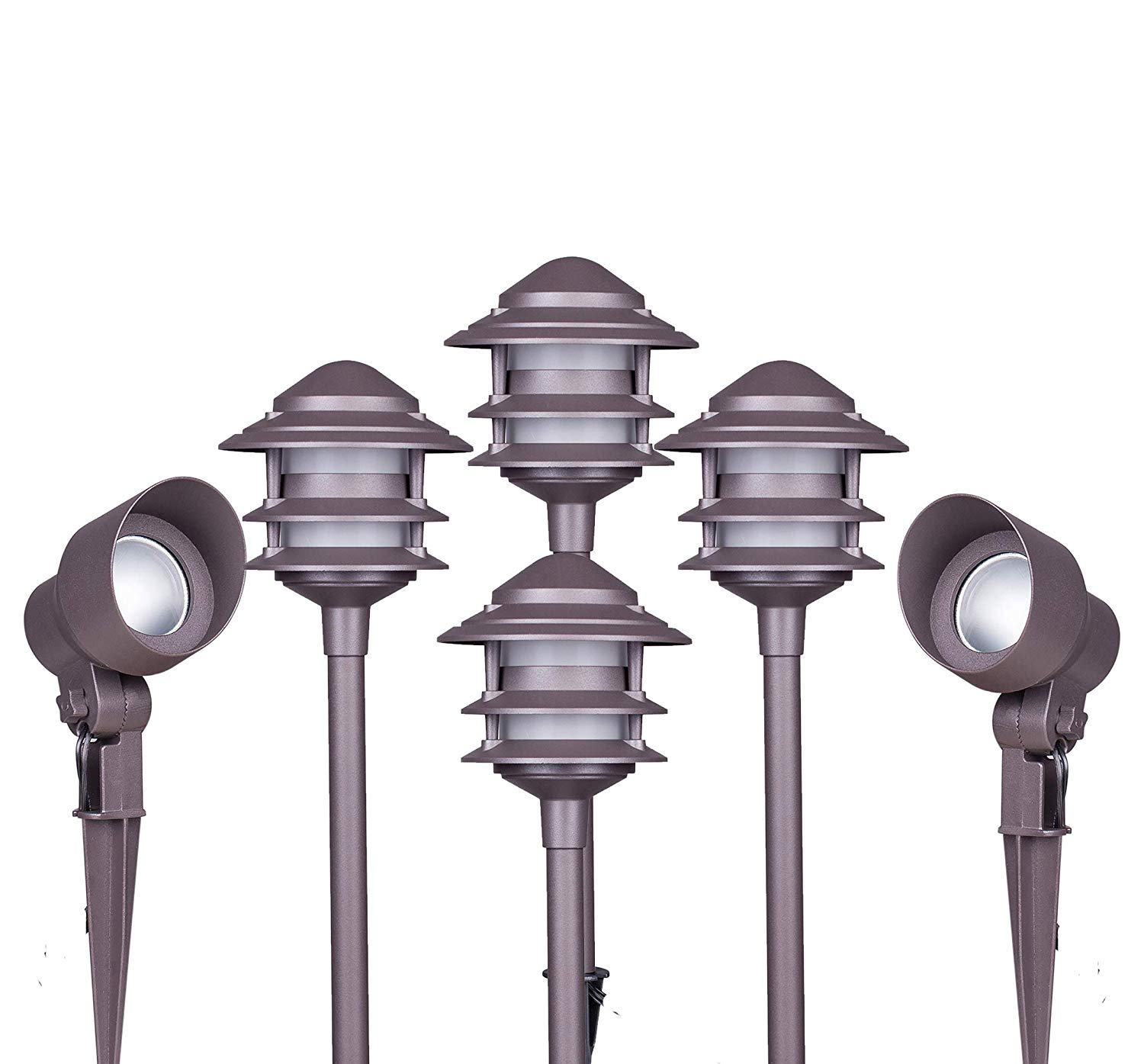Duracell Outdoor Low Voltage Lights LED Garden Pathway & Spot Light Kit ...