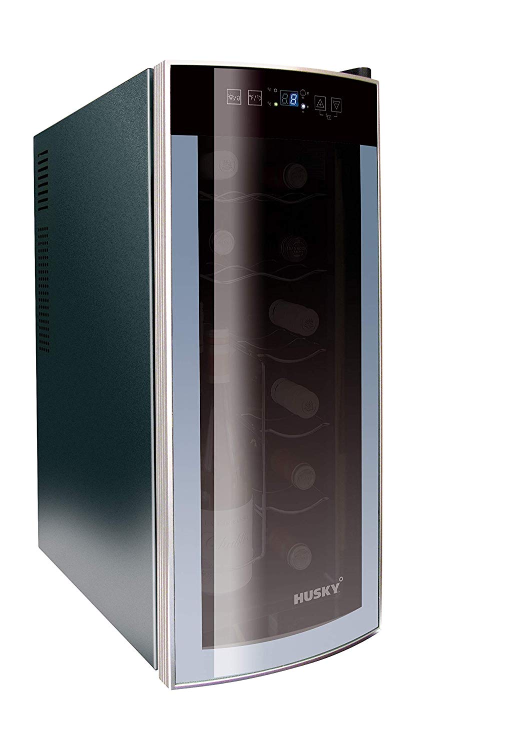 Husky HUS-HN6 Reflections Slim Line Counter Top Wine Cooler with Curved ...