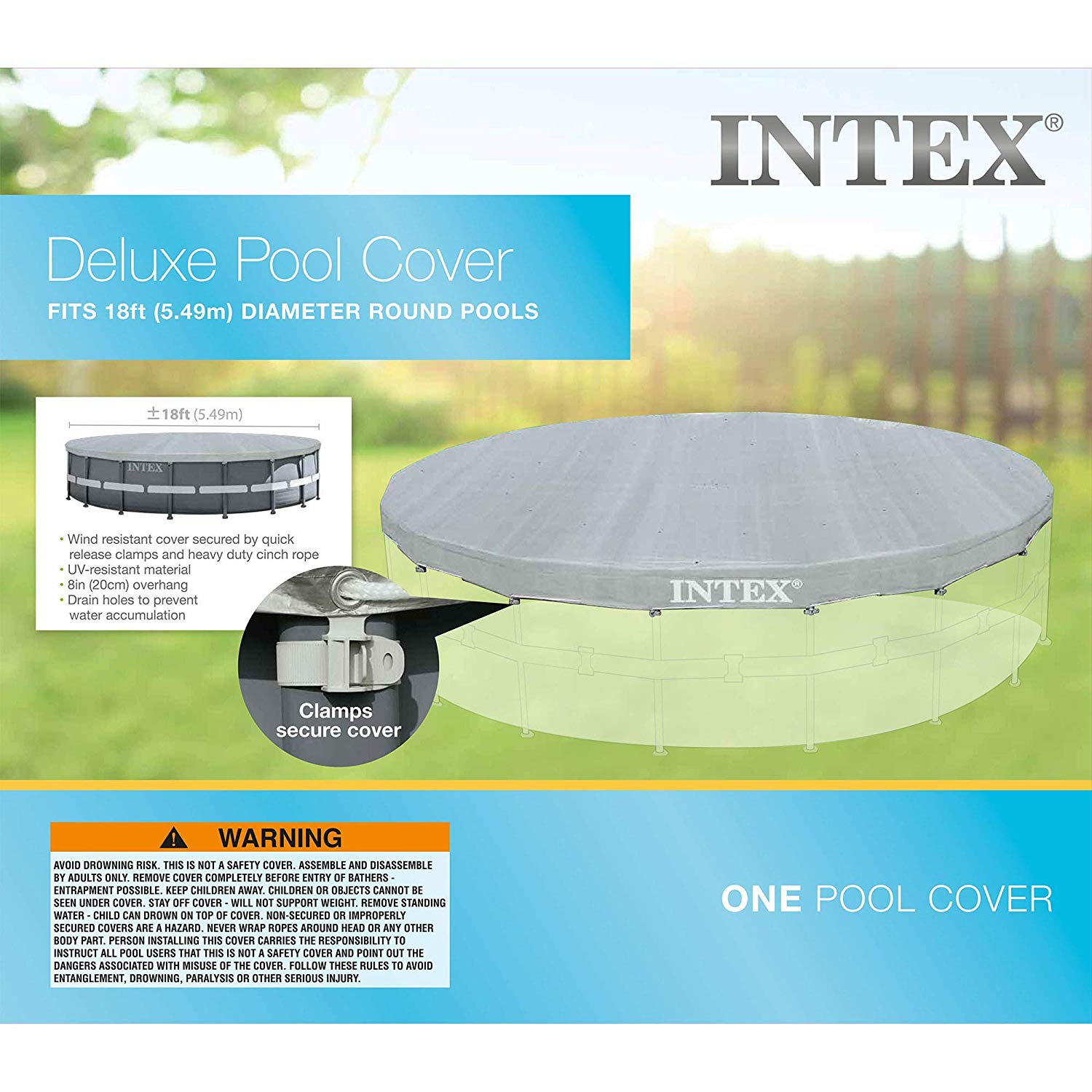Intex 18 foot Deluxe Round Pool Cover – BigaMart