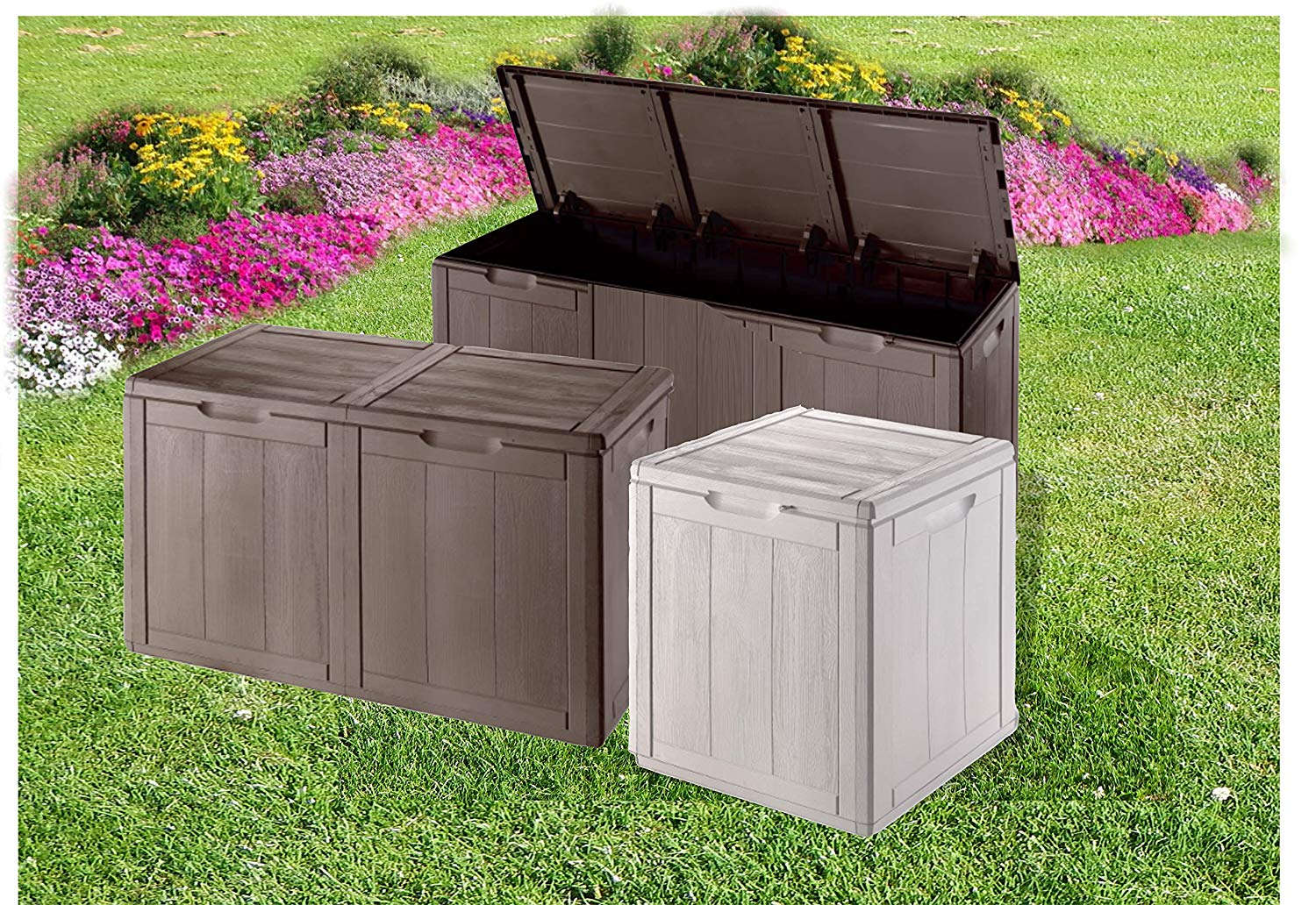 groundlevel Amazing Weatherproof Outdoor Garden Storage Box – Brown ...