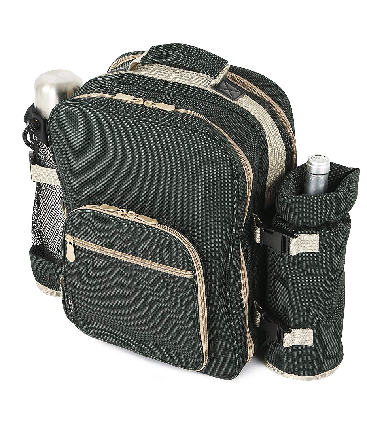 Greenfield Collection Super Deluxe Forest Green Picnic Backpack Hamper ...