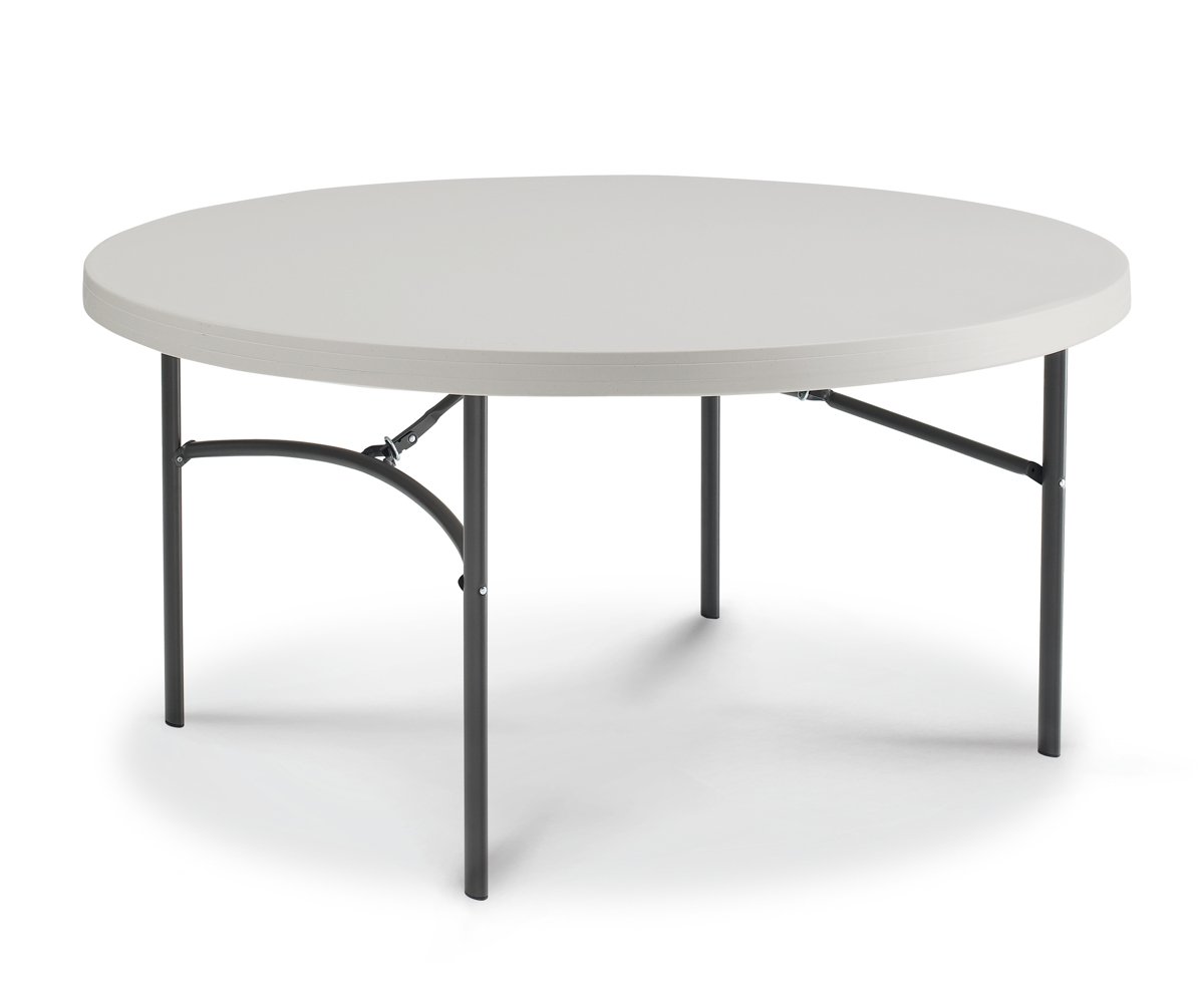 Lifetime 80121 60-Inch Round Commercial Folding Table – Almond – BigaMart