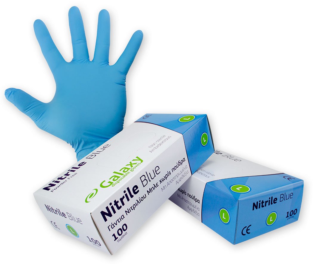 Galaxy Safety 228 09 Blue Nitrile Gloves – BigaMart