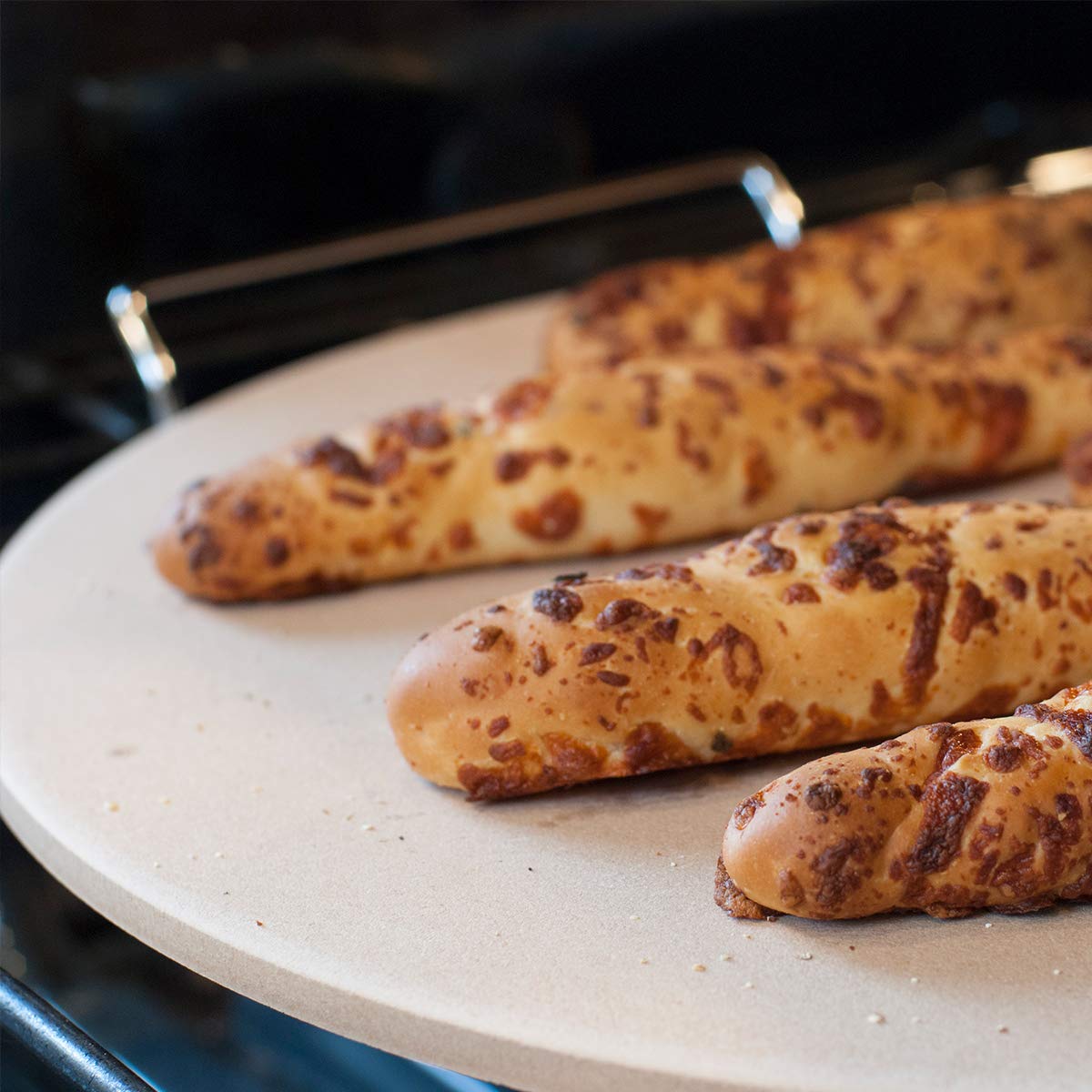 Pizzacraft 15-inch Round Pizza Stone with Wire Frame – BigaMart