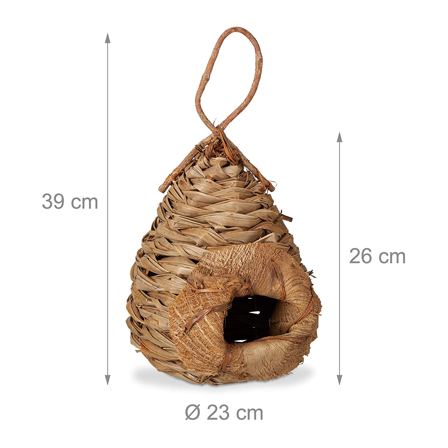 Relaxdays Decorative Coconut Leaf Bird House, Exotic Bird Hotel ...