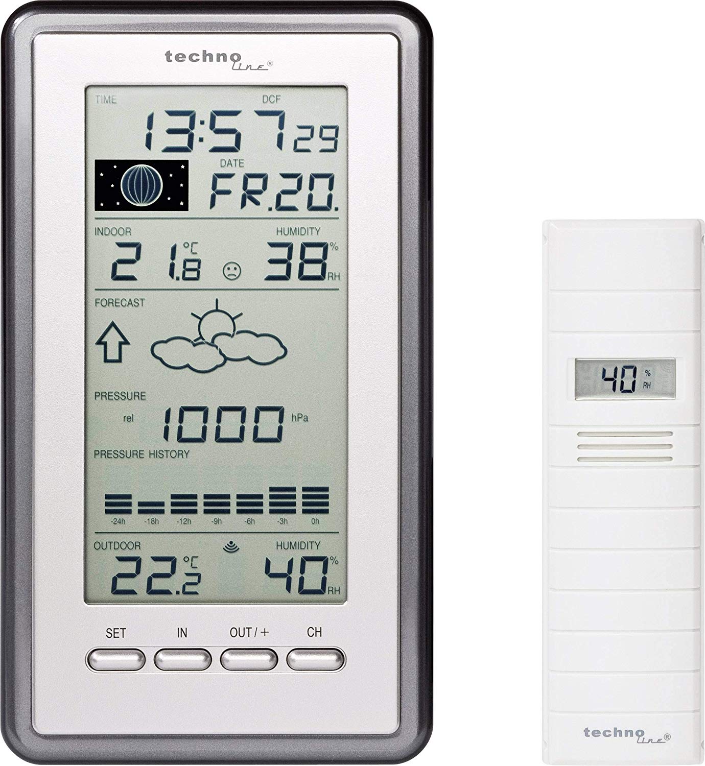 Technoline WS 9040-IT Weather Station – Silver/Grey – BigaMart