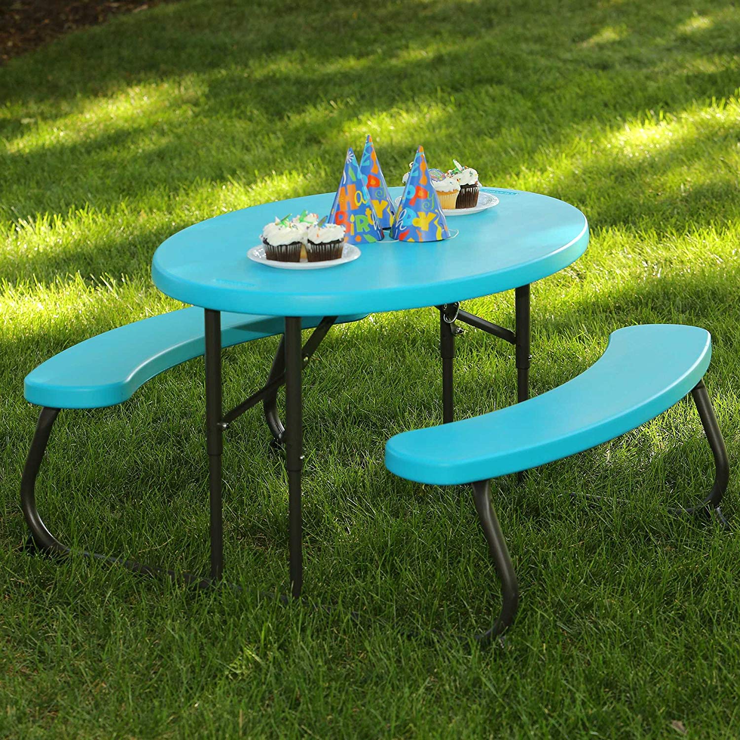 Lifetime 60229 34 in x 25 in (86 x 63 cm) Children’s Oval Picnic Table ...