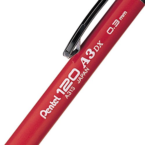 Pentel A313-B 0.3 mm Automatic Pencil – Red (Pack of 12 Pencils) – BigaMart