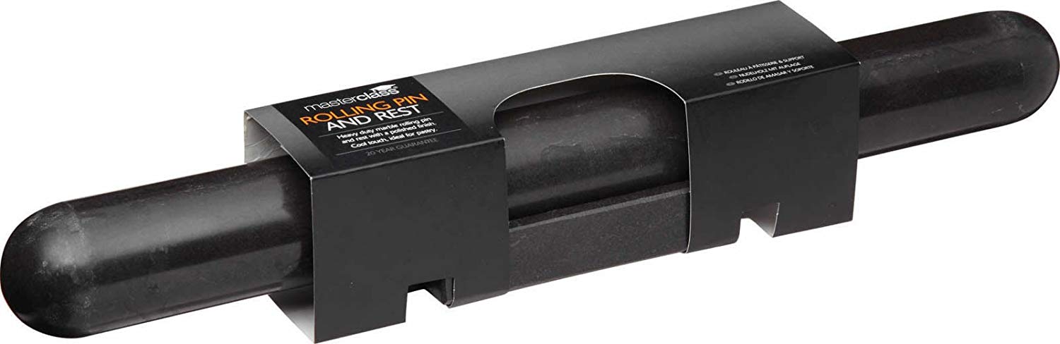 MasterClass Kitchen Craft MCGRANRP Rolling Pin/Stand, Marble, Black, 40 ...