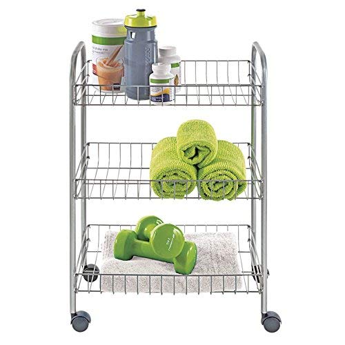Metaltex Sprinter 938000039 Multi-Purpose Rolling Shelf Unit 3 Shelves ...