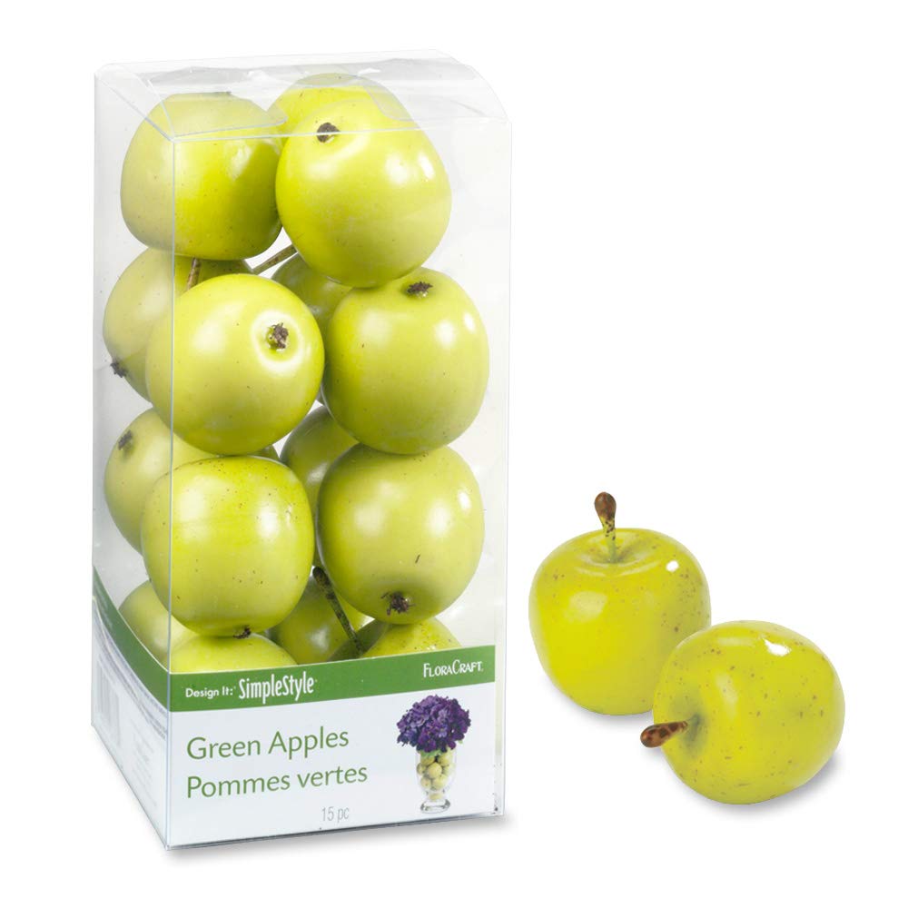 FloraCraft Design It Simple Decorative Fruit 15/Pkg-Mini Green Apples ...