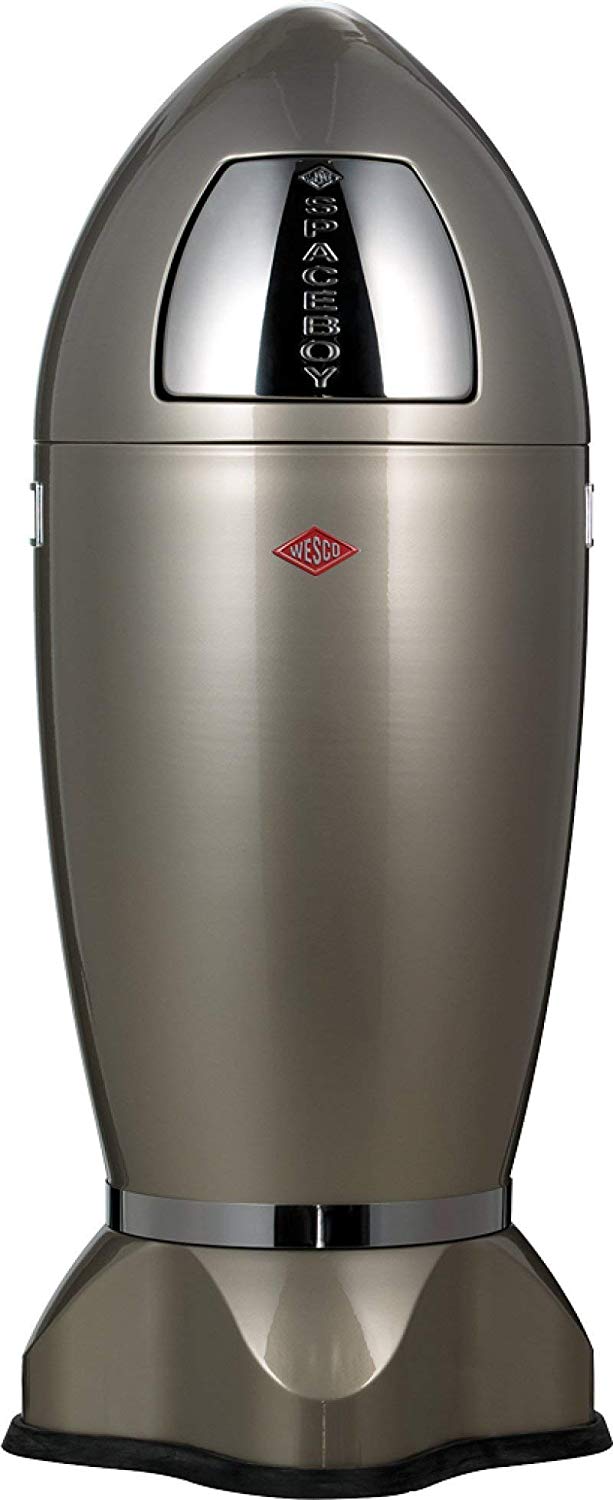Wesco Spaceboy XL Powder Coated Steel Waste Bin, 35 Litre, Silver ...