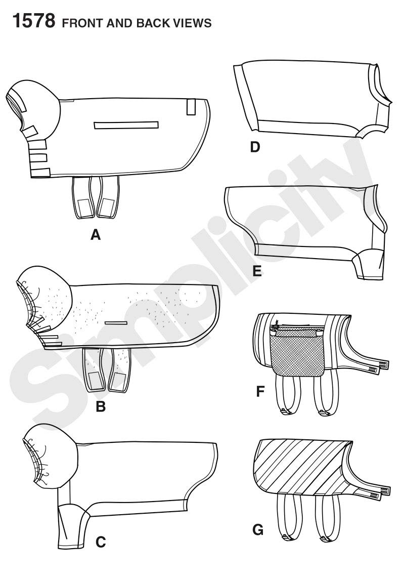 Simplicity Sewing Pattern 1578: Large Dog Clothes, Size OS, Paper, White, ONE – BigaMart