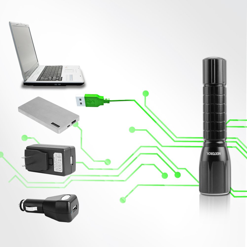 Nextorch 550 Lumen myTorch RC 18650 Programmable & USB Rechargealbe LED Smart Flashlight – BigaMart