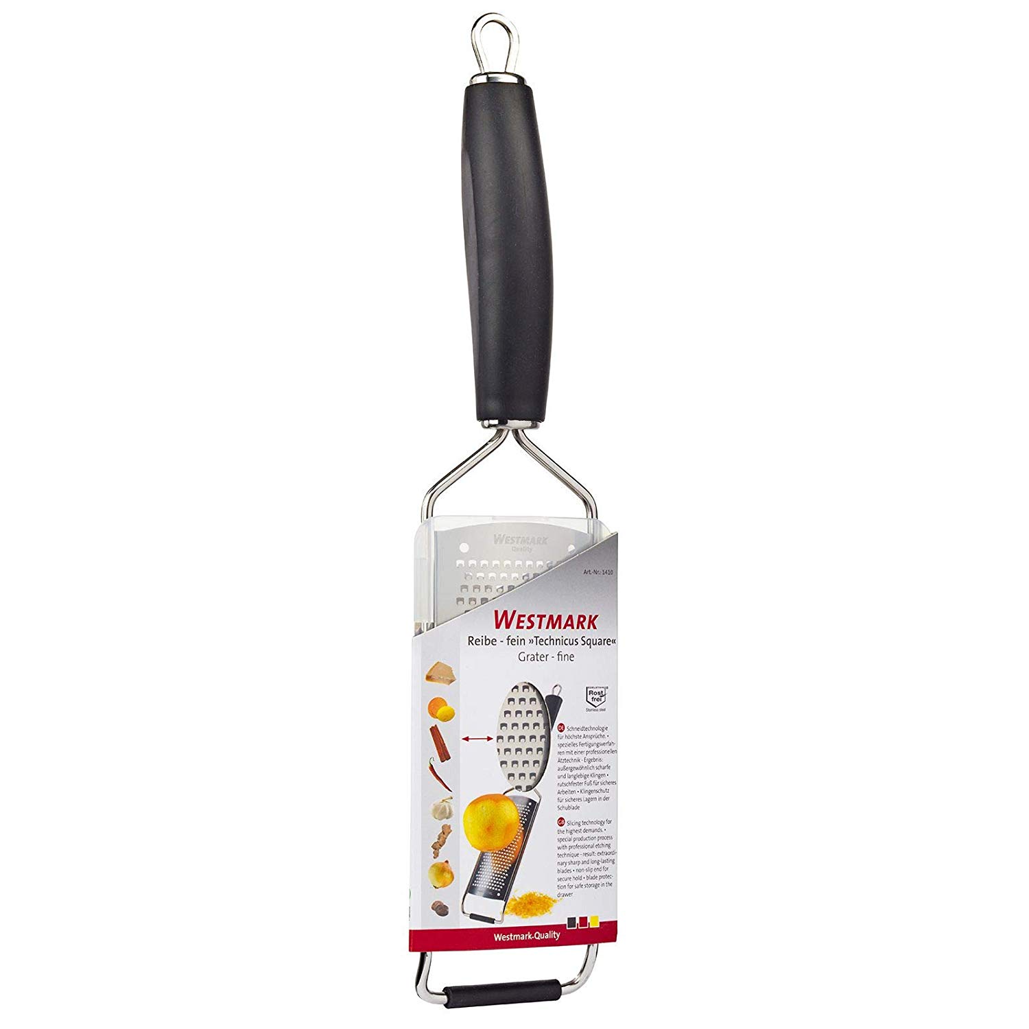Westmark Grater, Fine, Stainless Steel/Plastic, Technicus-Square, Black ...
