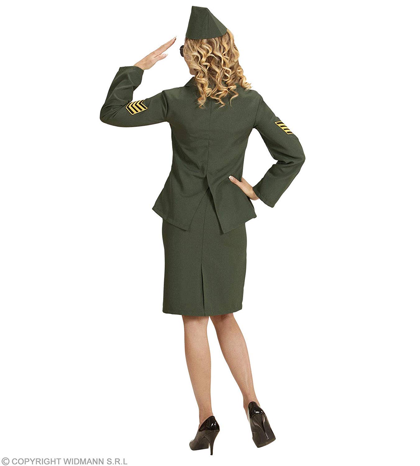 Ladies Green Army Officer Uniform Fancy Dress Costume – BigaMart