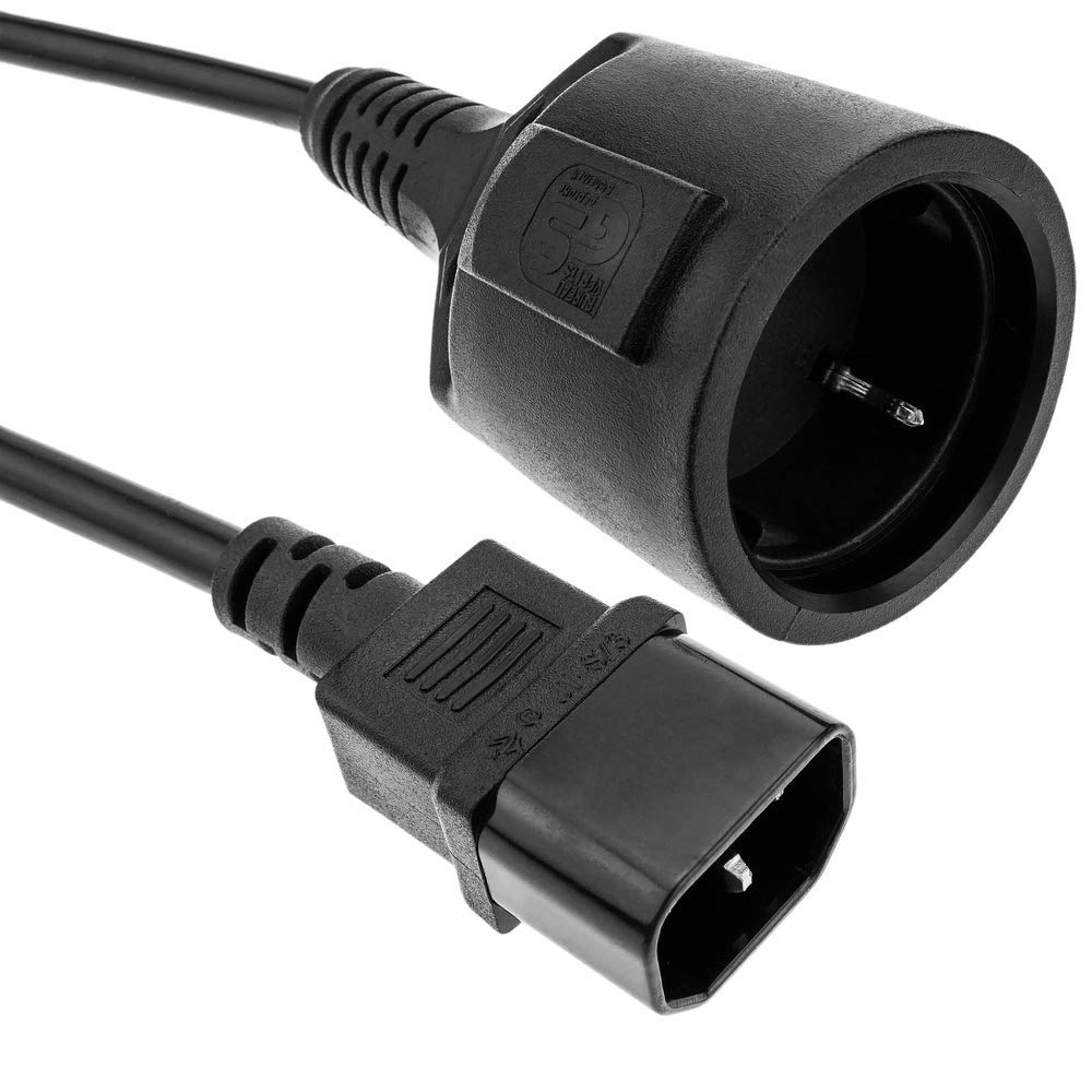 BeMatik – Electric power cable IEC-60320 C14 to schuko female 40cm cord ... BeMatik – Electric power cable IEC-60320 C14 to schuko female 40cm cord ...