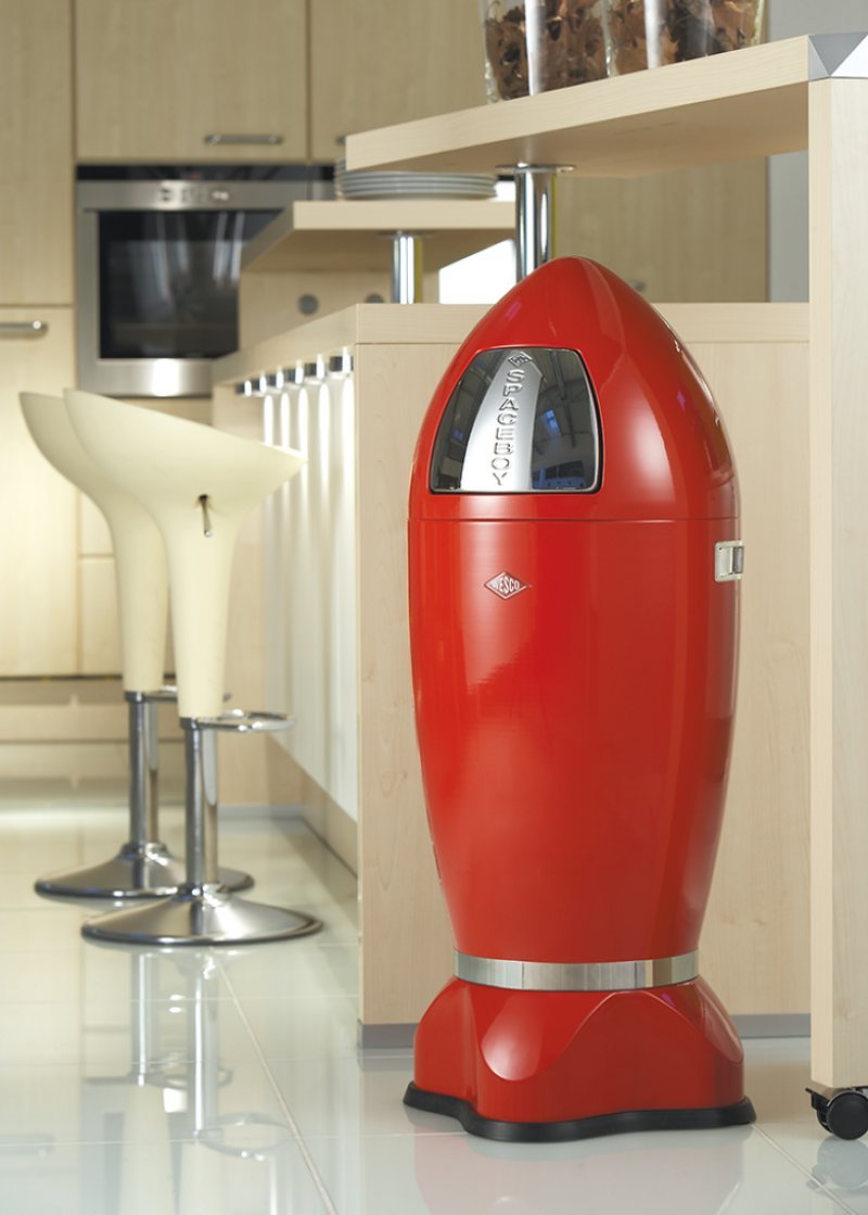 Wesco Spaceboy XL Powder Coated Steel Waste Bin, 35 Litre, Silver ...