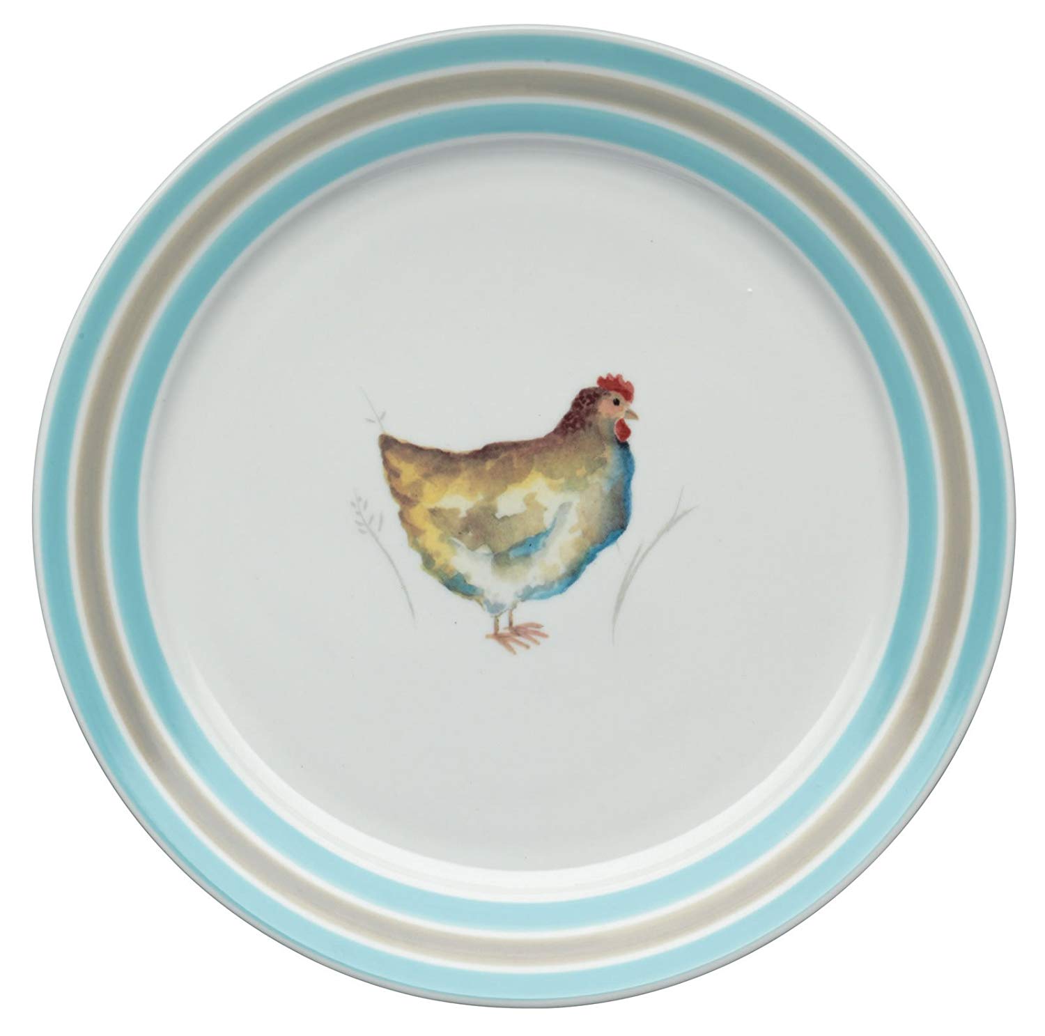 KitchenCraft HHPLATE Hen House Ceramic Breakfast Plate, White – BigaMart