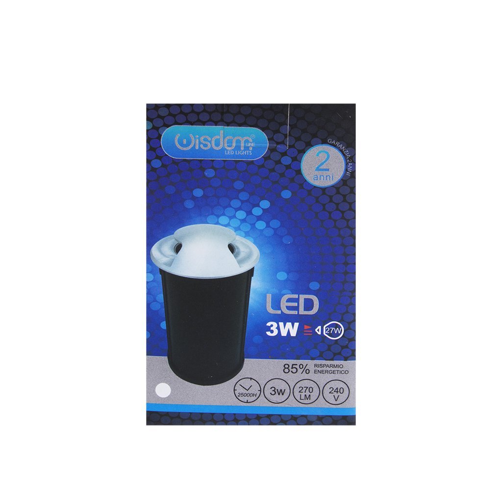 Wisdom Line LED Step Marker Spotlight 3w Recessed to Ground with Casing ...