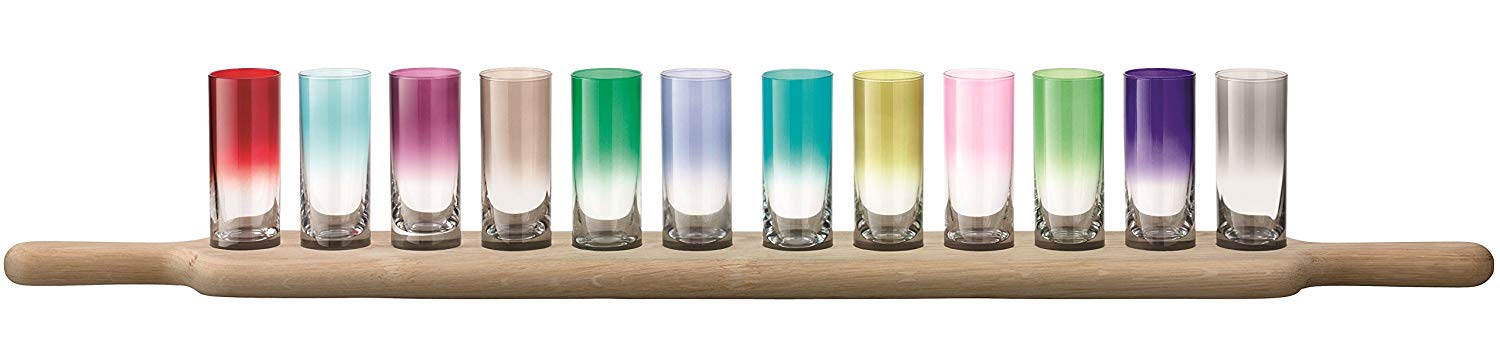 LSA PX07 Paddle Grand Vodka Set & Oak Paddle L77 cm Assorted Colours ...