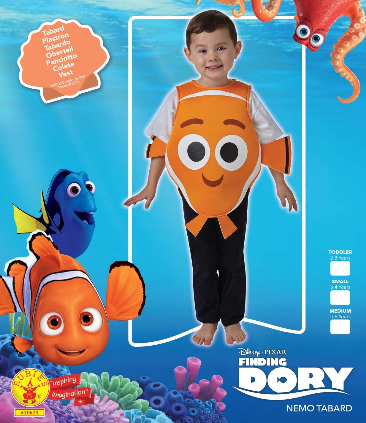 Rubie’s Official Finding Dory Disney Pixar Fancy Dress, Children ...