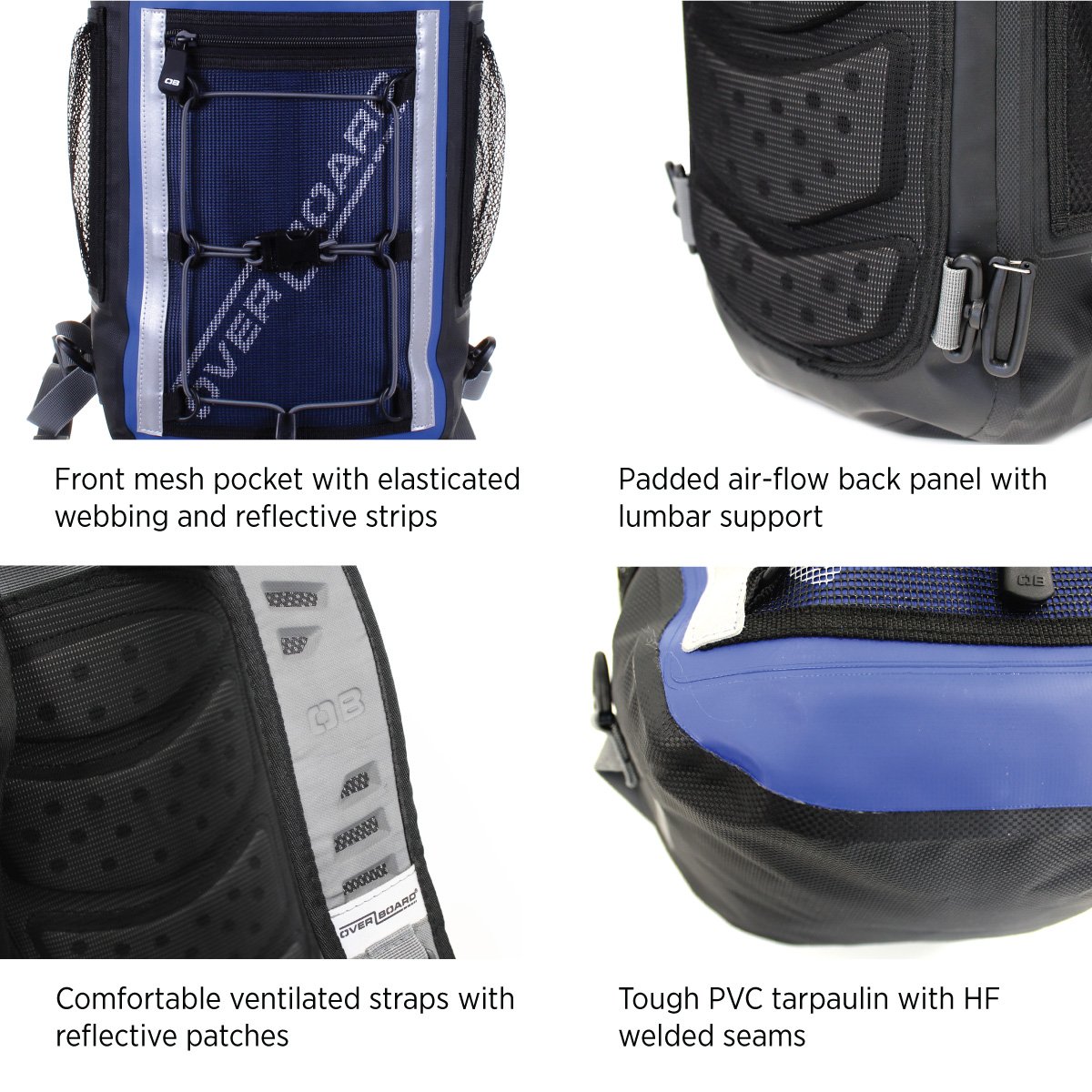 Overboard Pro-Sports 100% Waterproof Backpack Bag with Adjustable Chest ...