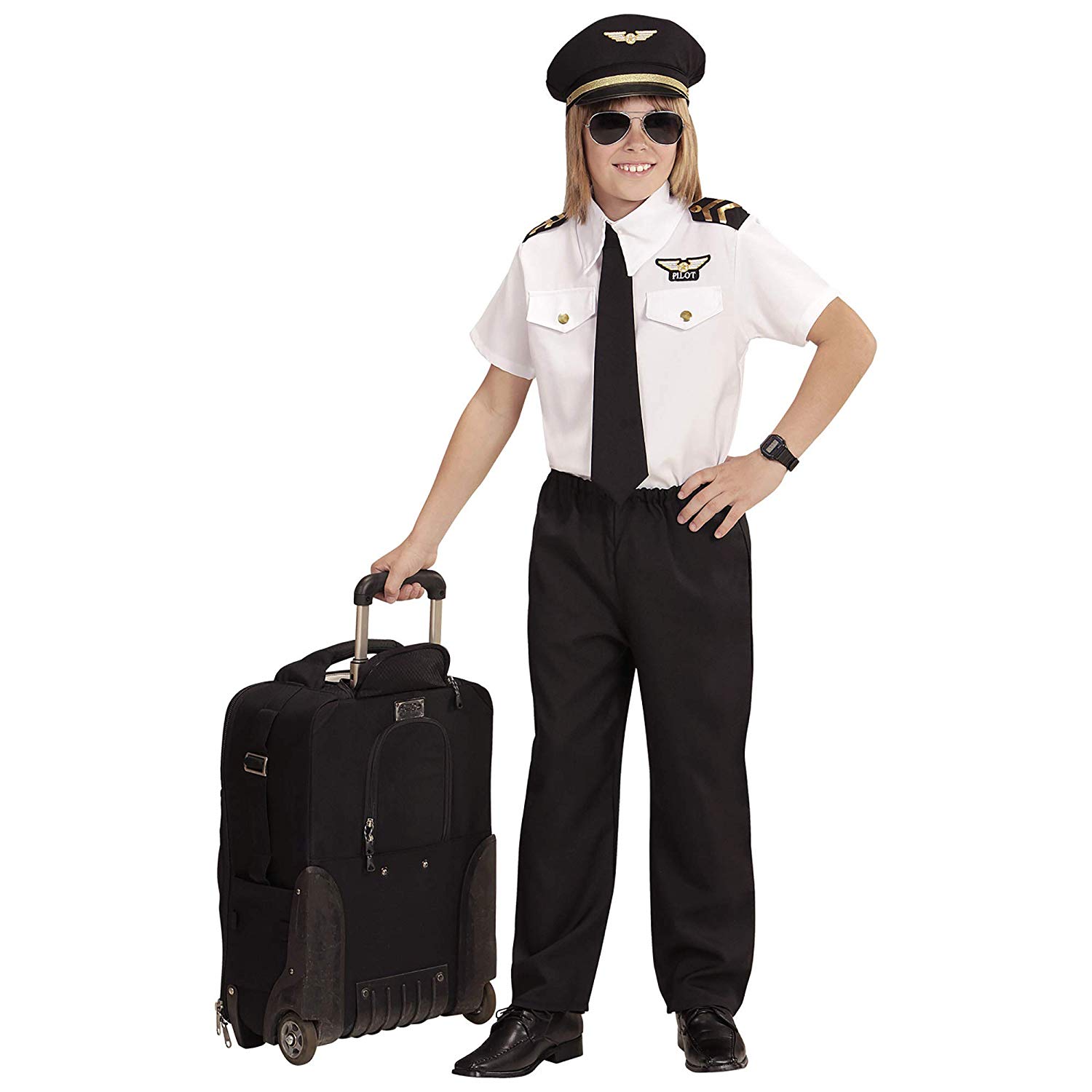 Pilot Childs kids Boy Captain Aviation Fancy Dress Costume Outfit 11-13 ...