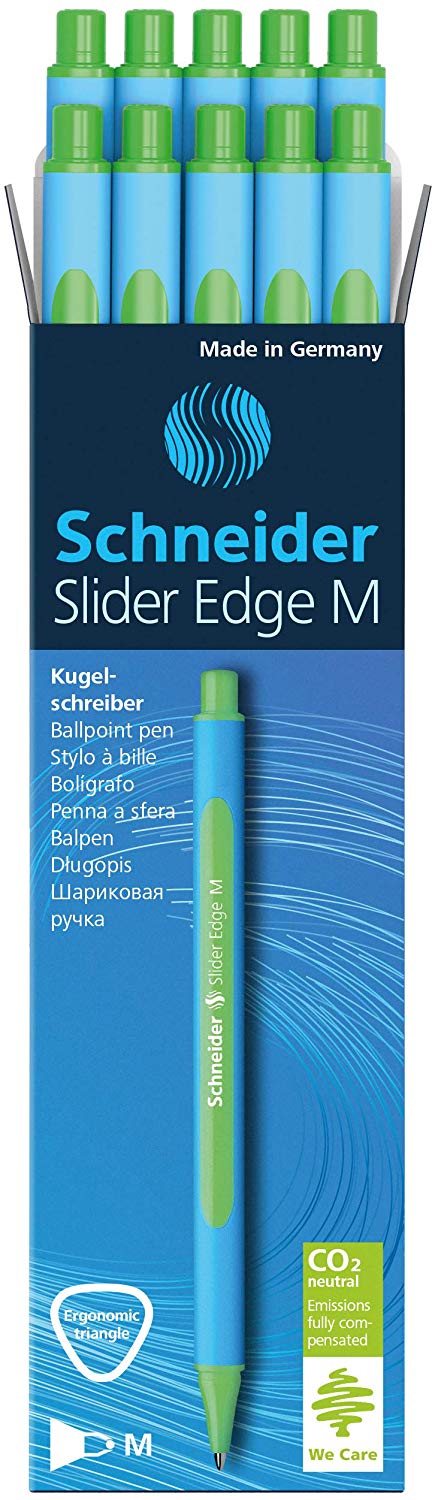 Schneider Slider Edge Ballpoint Pens with Cap Model M Pack of 10 / Cyan ...