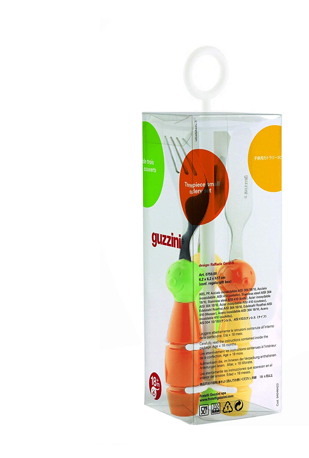 Guzzini Billo Small 3-Piece Cutlery Set, Green/Orange/Yellow – BigaMart