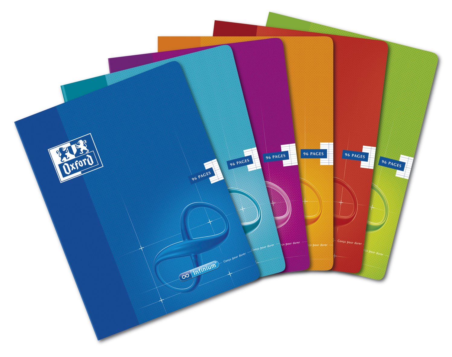 Oxford Infinium Set of 10 Notebooks Seyès Large Squares 96 Pages 24 x ...