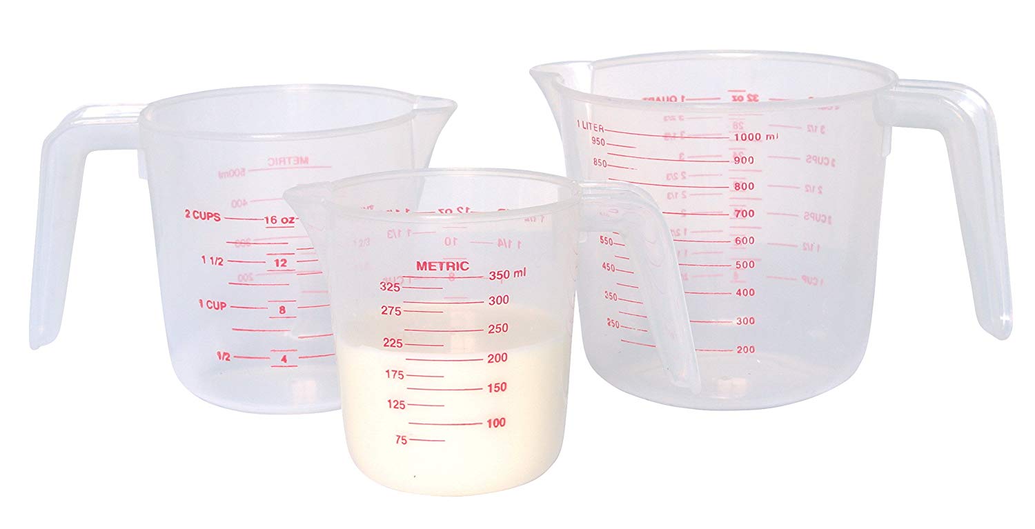 KitchenCraft JUGS3 Plastic Measuring Jugs with Metric and Imperial ...