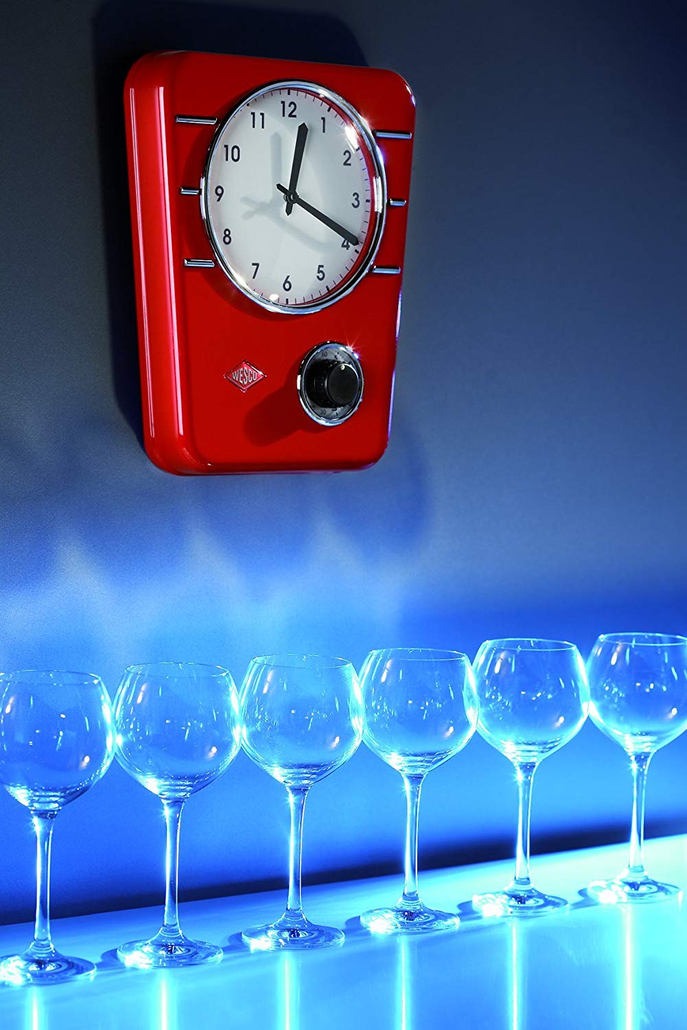 Wesco Classic Line Powder Coated Steel Kitchen Wall Clock with Analogue ...