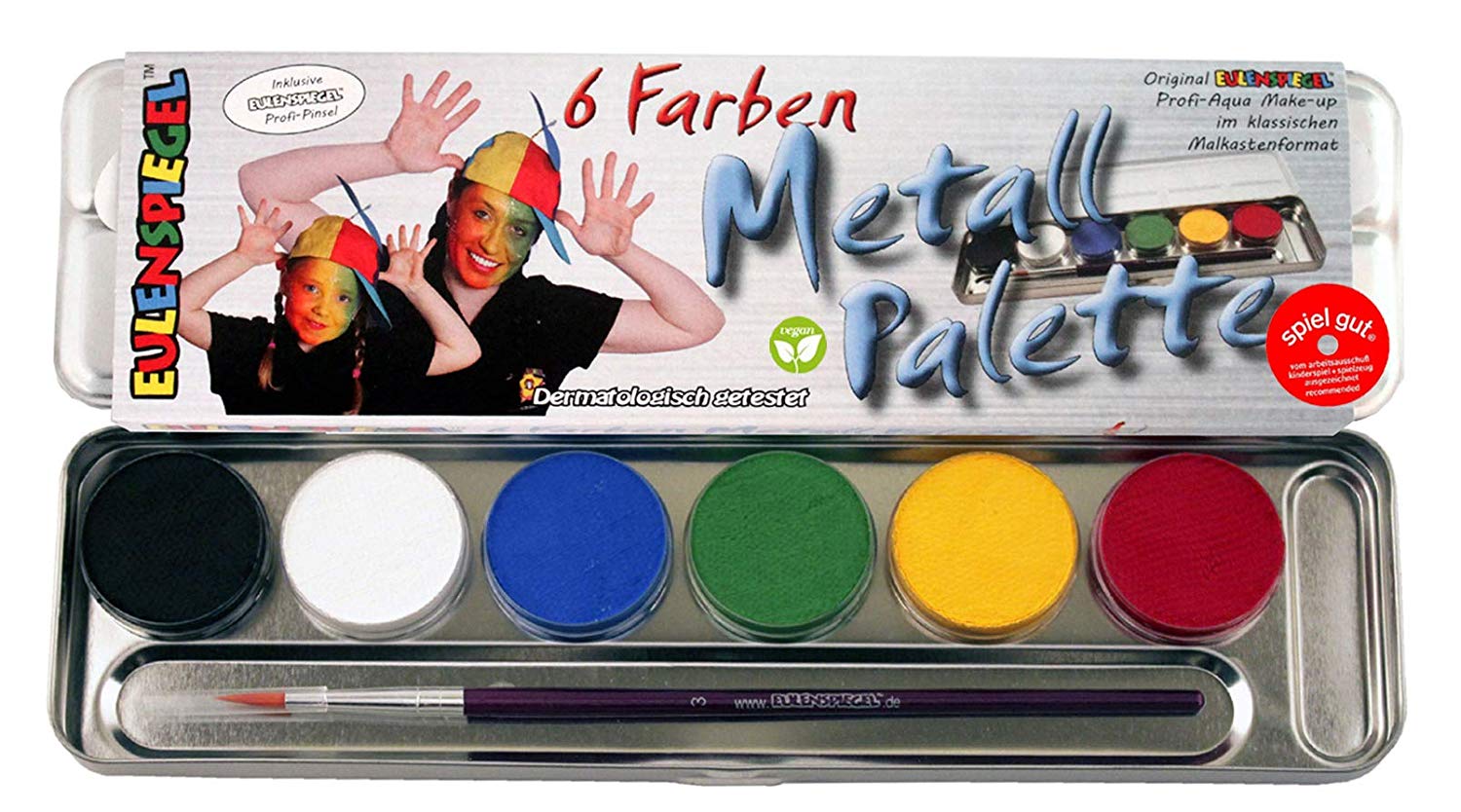 Face Paint Metal Paint Box 6 Colours with a Brush – BigaMart