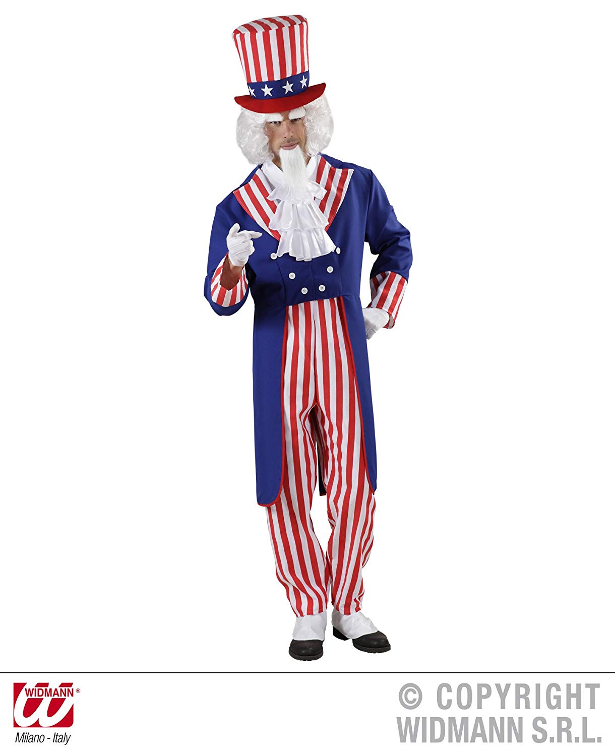 Uncle Sam Costume Large for Military Army War Fancy Dress – BigaMart