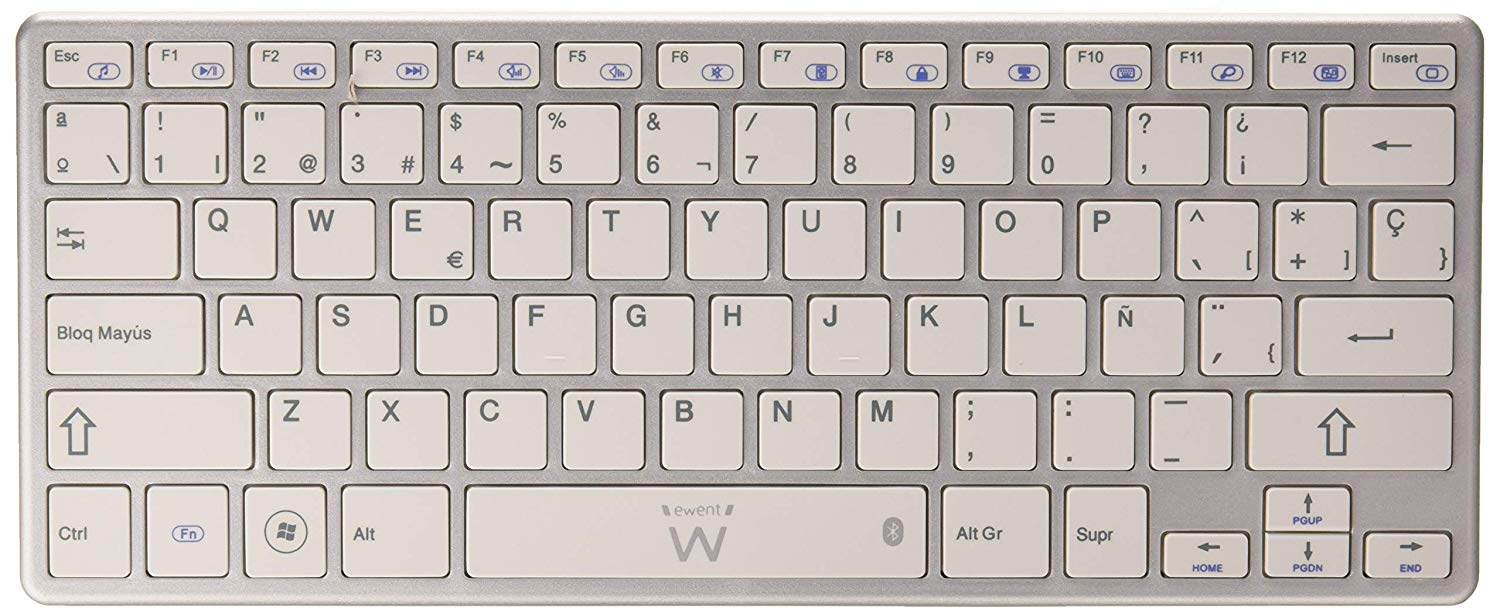 Ewent ESP Bluetooth Compact Keyboard – Silver – BigaMart