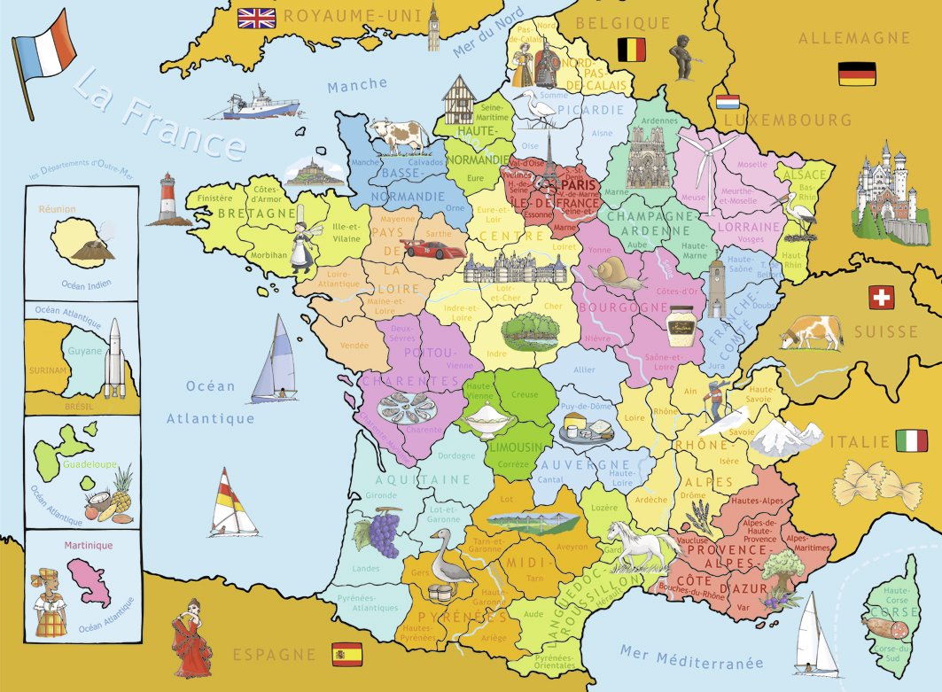 Nathan 86933 Children’s Jigsaw Puzzle 250 Map of France – BigaMart