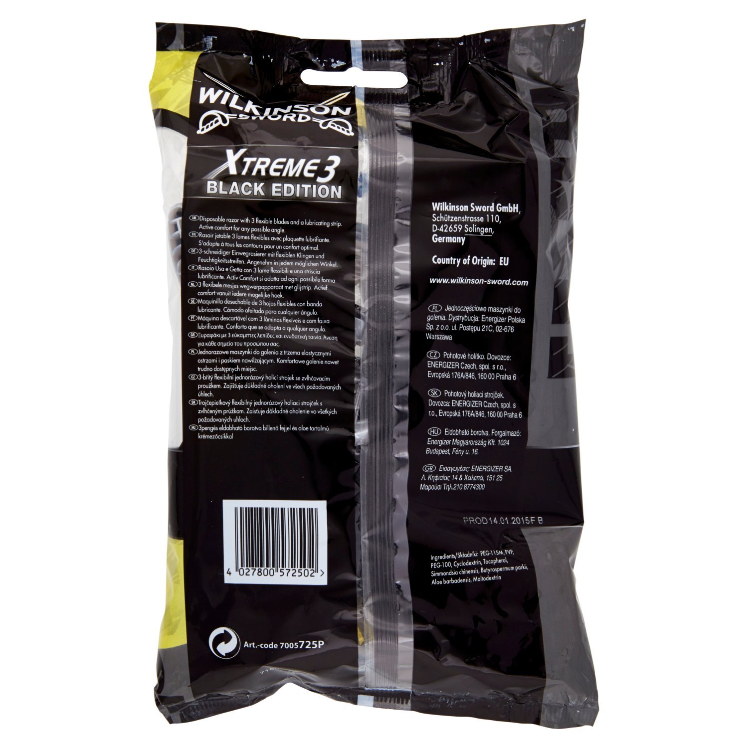 Wilkinson Xtreme 3 – Disposable Razors (Pack of 10) – Black Edition ...