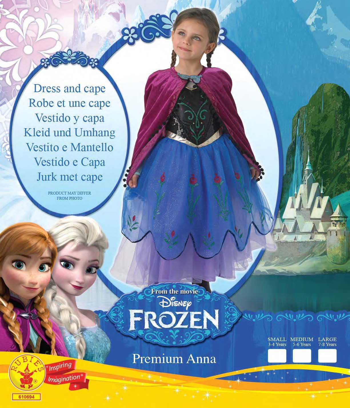 Rubie’s Official Disney Frozen Premium Anna, Child Costume – Large ...