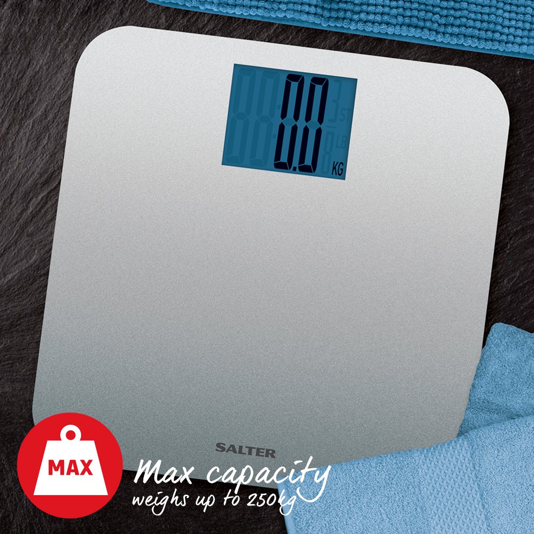 Salter Max Capacity 250kg Digital Bathroom Scales – Easy Read Display ...