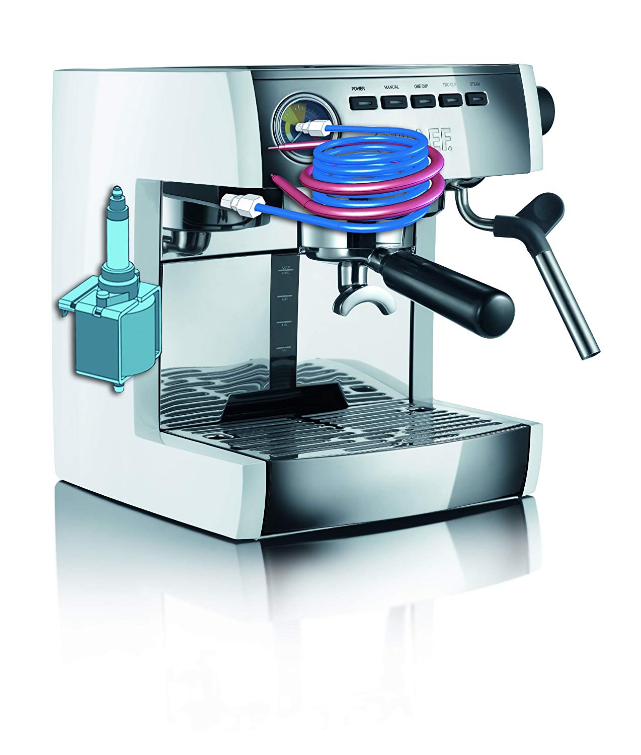 Graef Stainless Steel Espresso Machine and Grinder, 2.5 Litre, 1470 ...