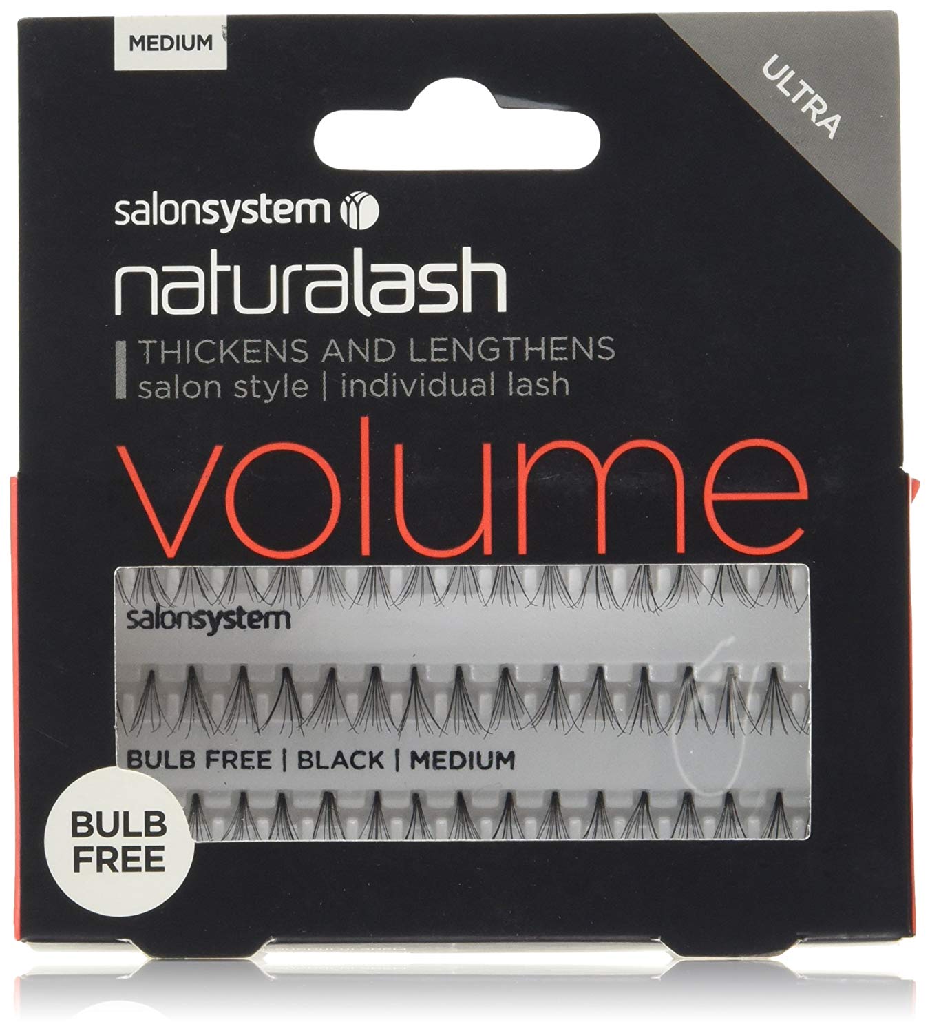 Salon System Individual Bulb Free Ultra Black Medium Flare Lashes ...