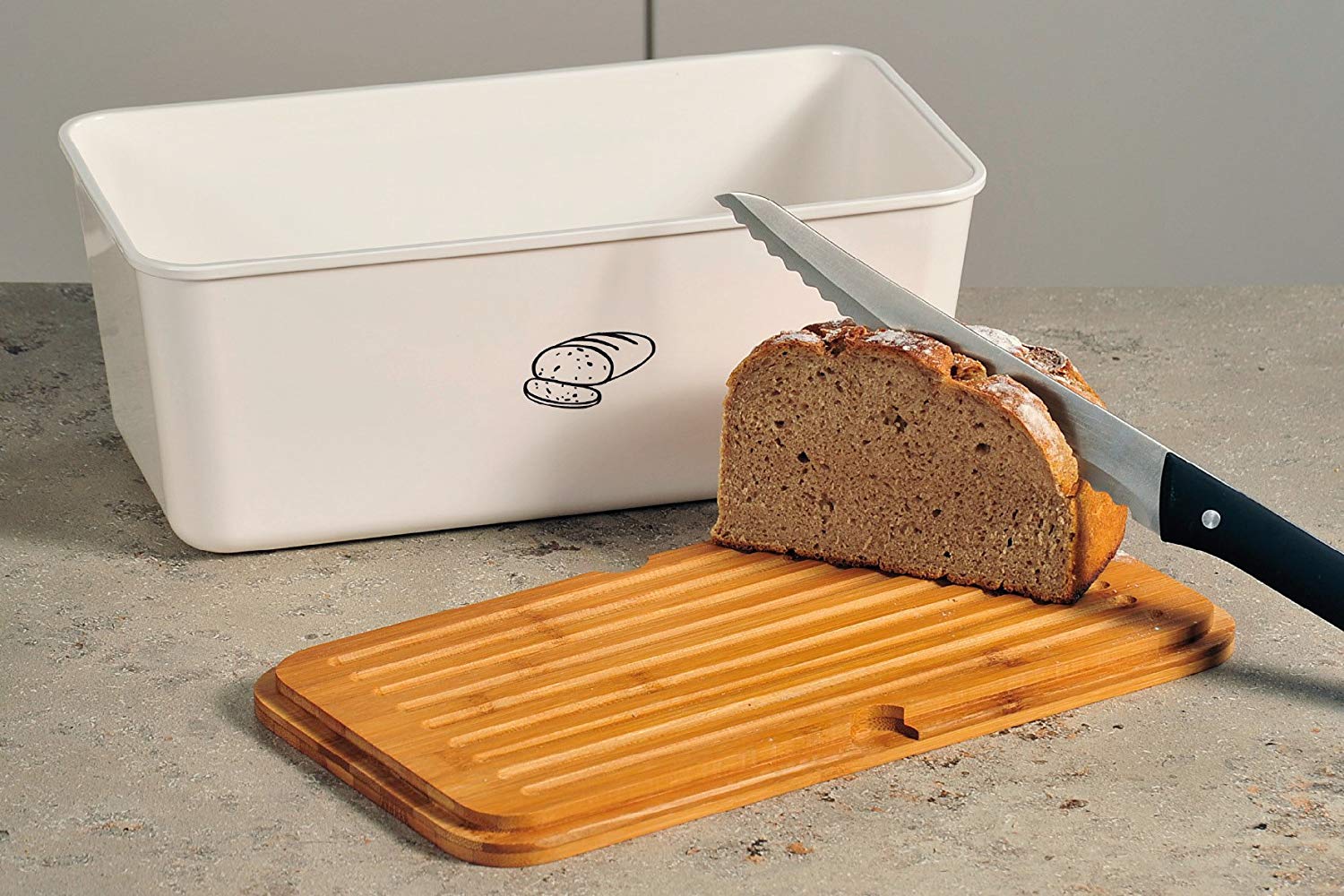 Kesper 18090 Bread Box Melamine Bamboo White – BigaMart