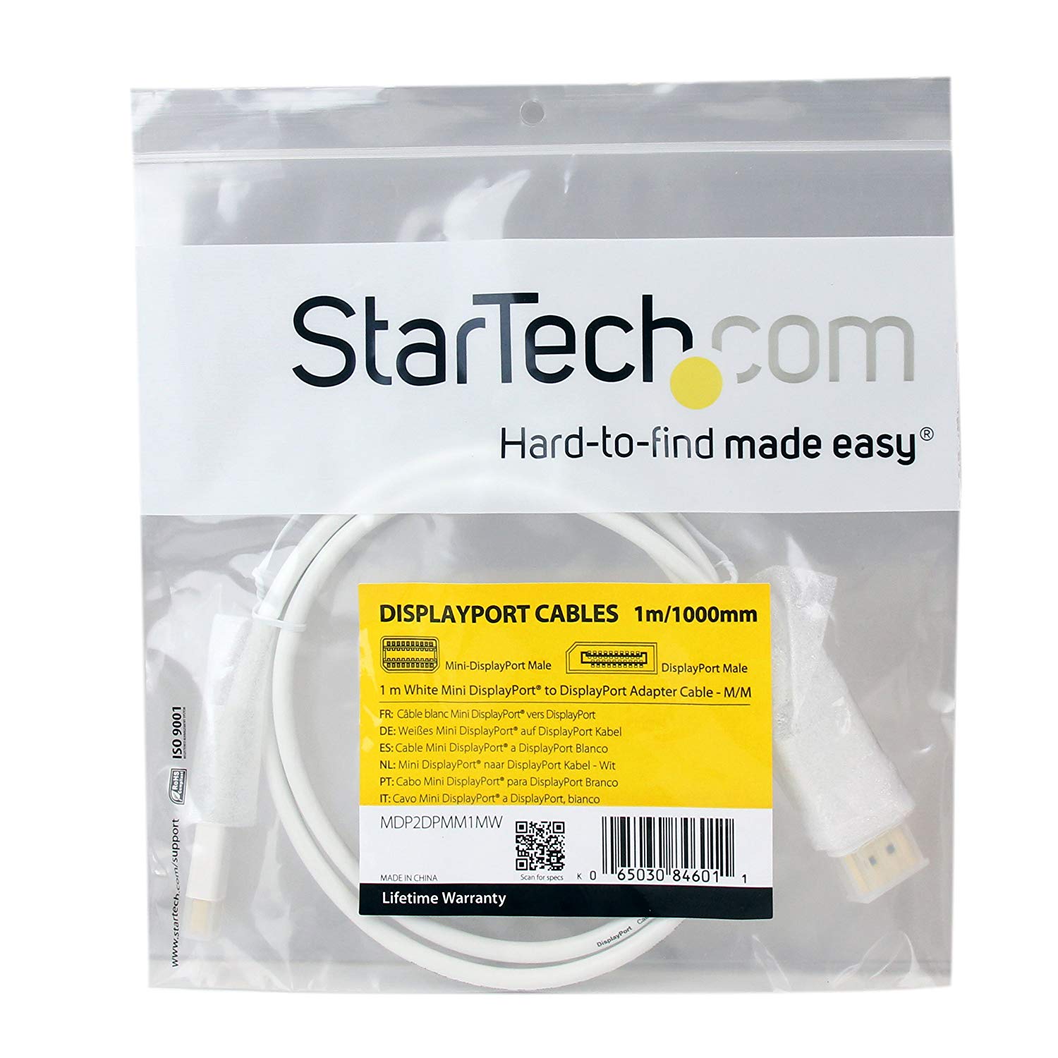 StarTech 1m 3 ft White Mini DisplayPort to DisplayPort 1.2 Adapter ...