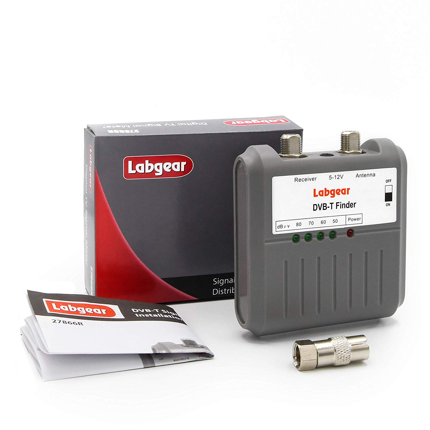 Labgear 27866R DVB-T Signal Strength Finder Freeview HD TV Aerial,Grey ...