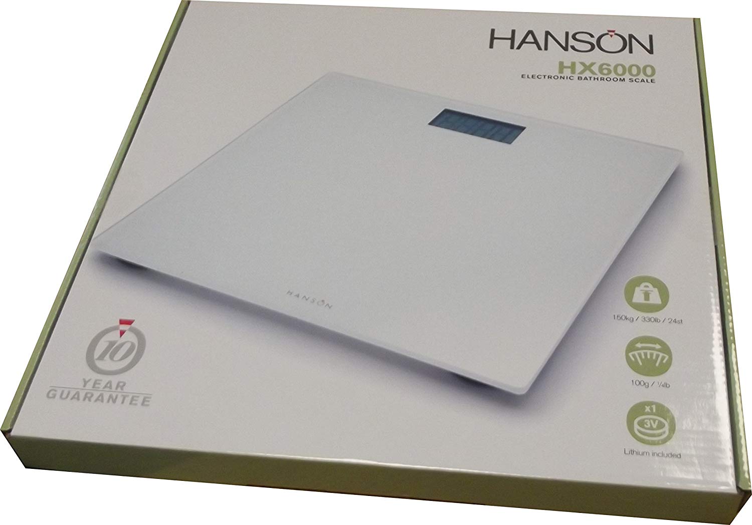 Hanson HX6000 WSlim Electronic Glass Bathroom Scale White – BigaMart